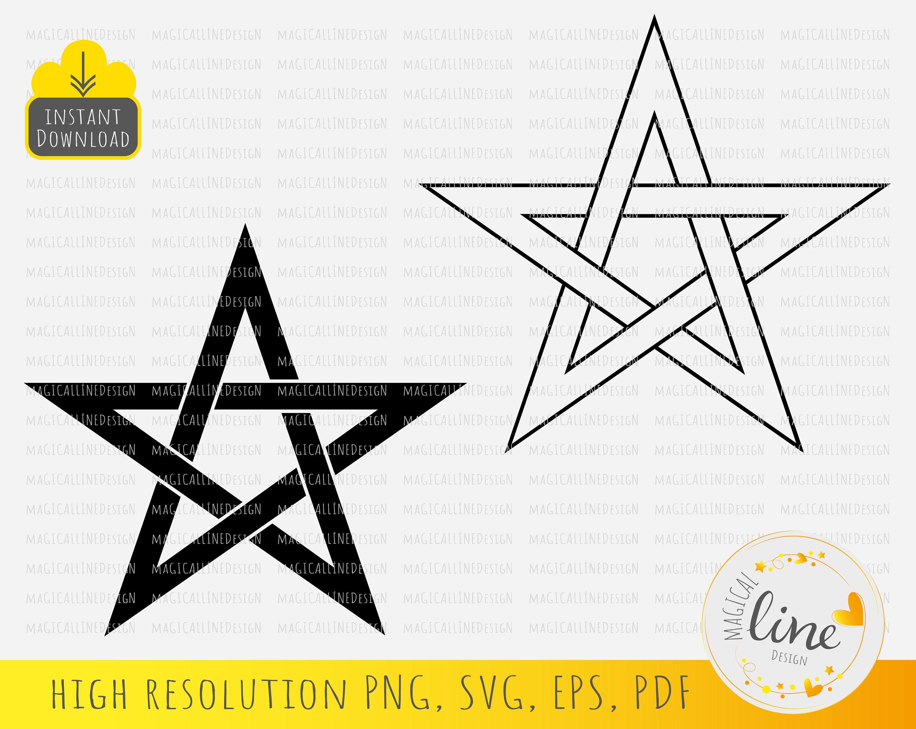 Star Svg, Celestial Star Svg, Outline Star Eps, Moroccan Star Svg, Star ...