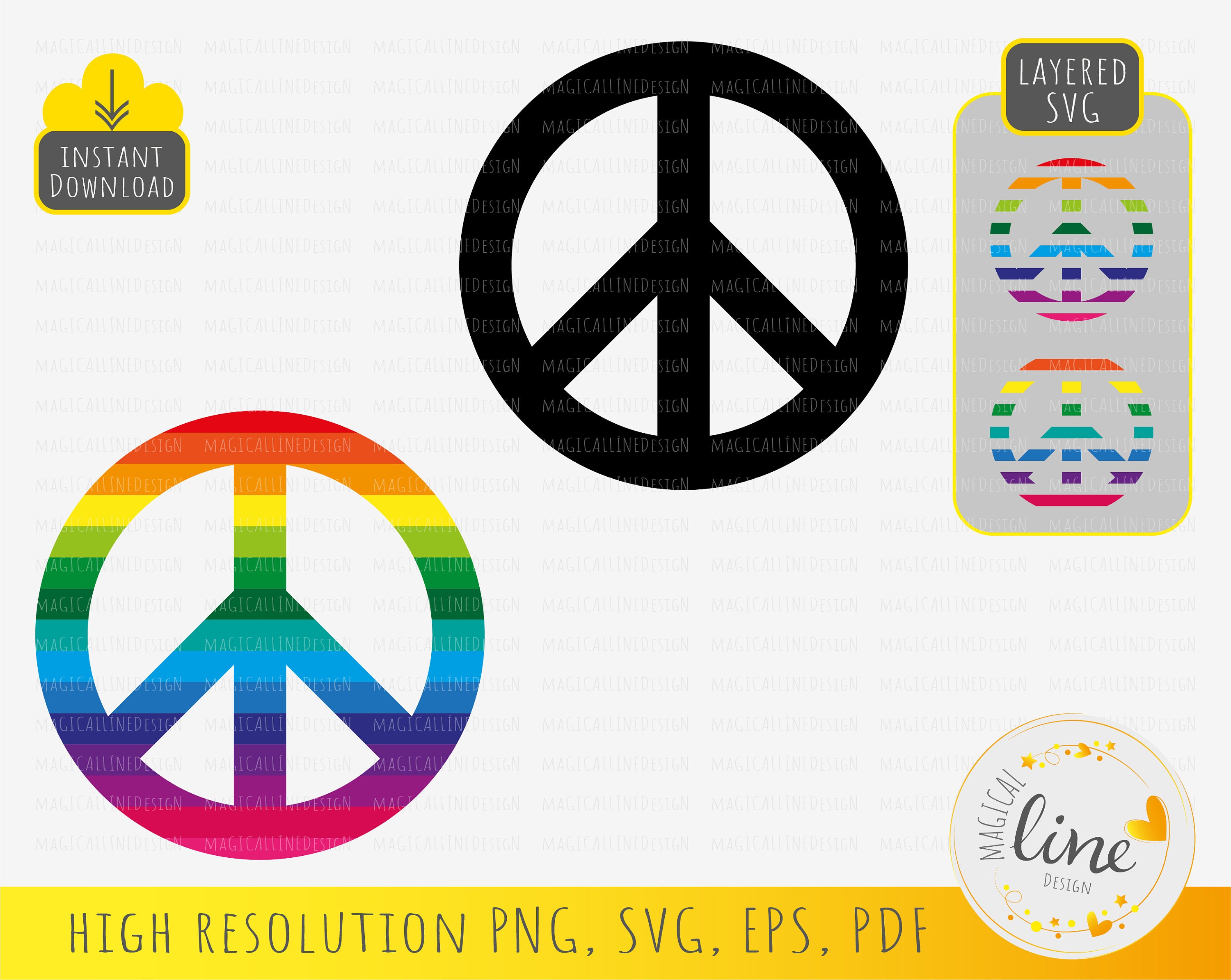 Rainbow Peace Svg, Peace Symbol Svg, Pride Peace Sign Svg, LGBT Pride ...