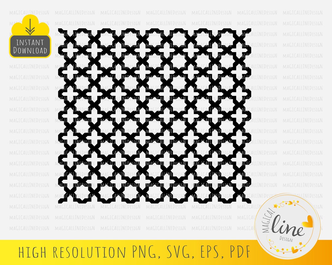 Arabesque Pattern #2 Svg, Seamless Pattern, Islamic Wall Decor, Ethnic Stencil, Tooled Leather ...