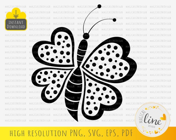Polka Dot Butterfly Svg Butterfly Stencil Simple Butterfly - Etsy