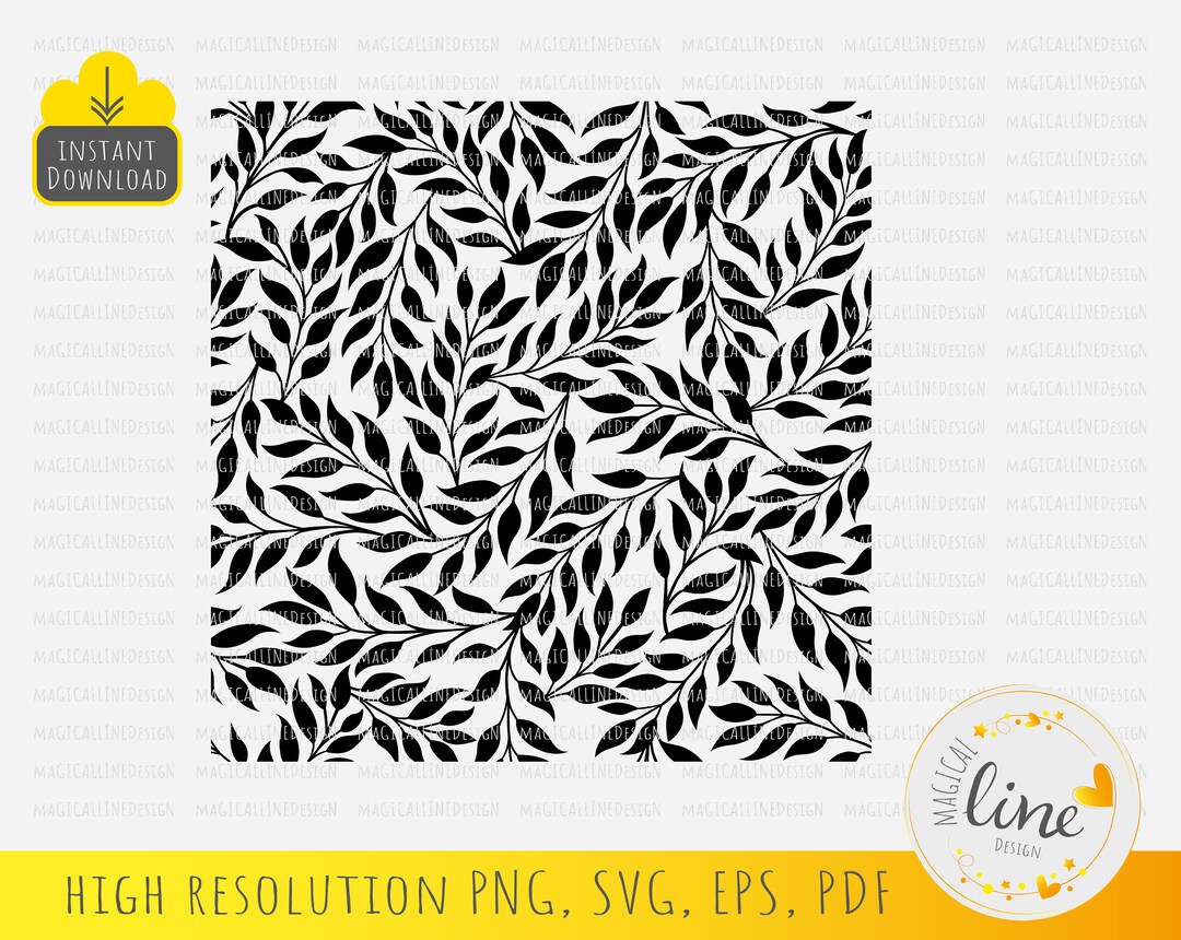 Leaf Vine Pattern Svg, Seamless Leaf Branch Pattern, Tooled Leather Svg ...