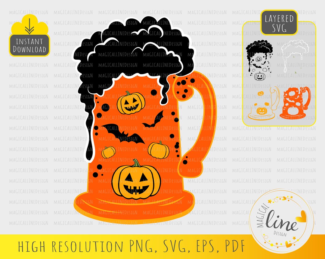 Halloween Beer Svg, Let's Get Smashed Svg, Halloween Pumpkin Beer Eps ...
