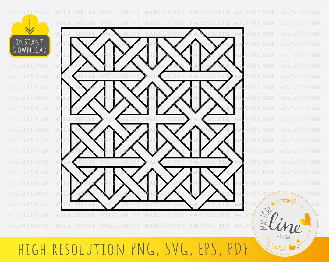 Interwoven Geometric Pattern SVG, Tooled Leather Design (digital ...