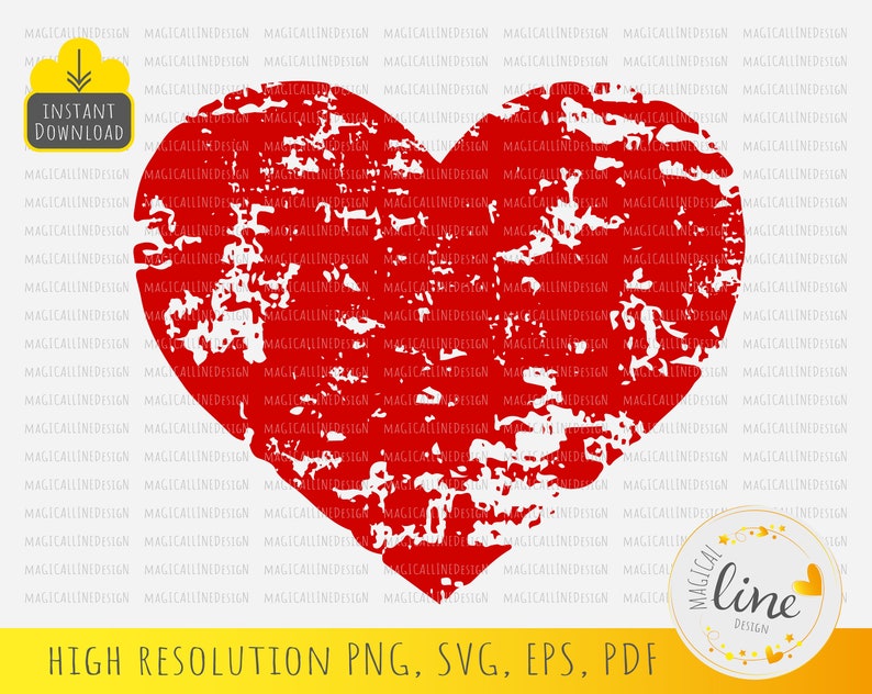Grunge Heart Svg, Distressed Heart Svg, Valentines Day Svg, Heart ...