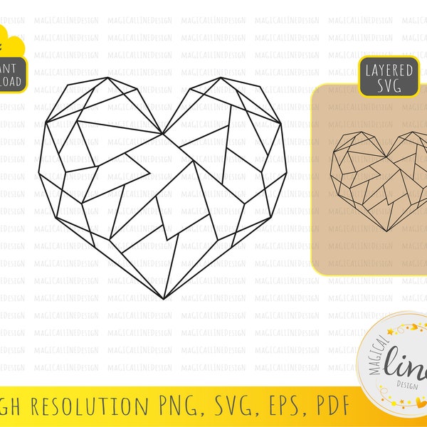 Mosaic Heart Svg - Etsy