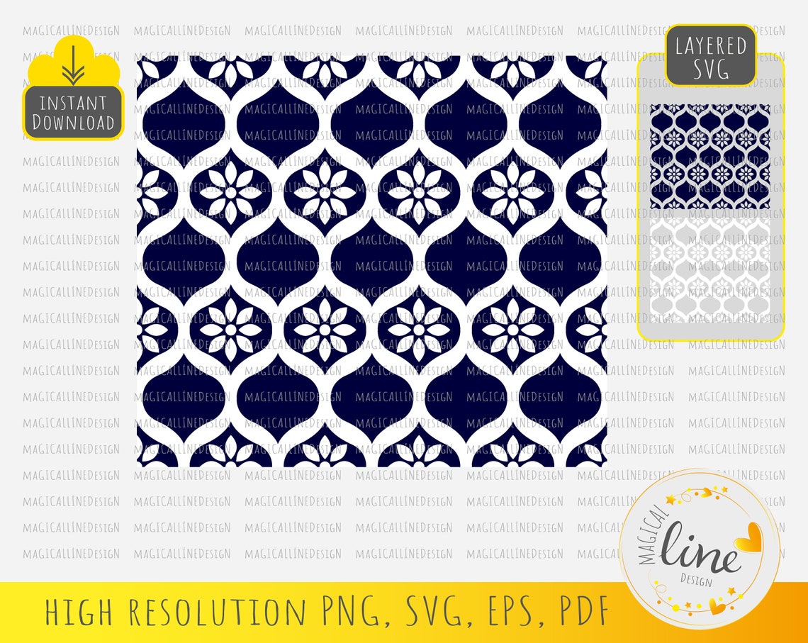 Floral Moroccan Pattern Svg, Seamless Ethnic Pattern, Celtic Tile Svg ...