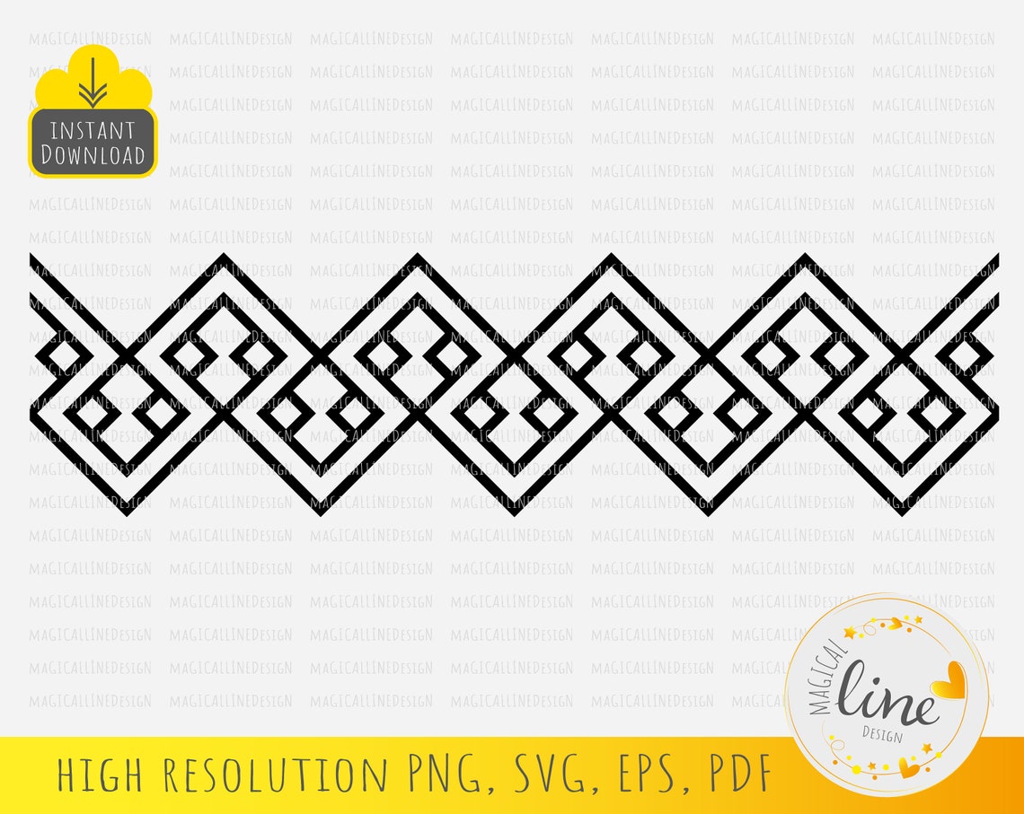 Aztec Ethnic Border Svg, Tribal Border Svg, Aztec Stencil Eps, Tooled ...