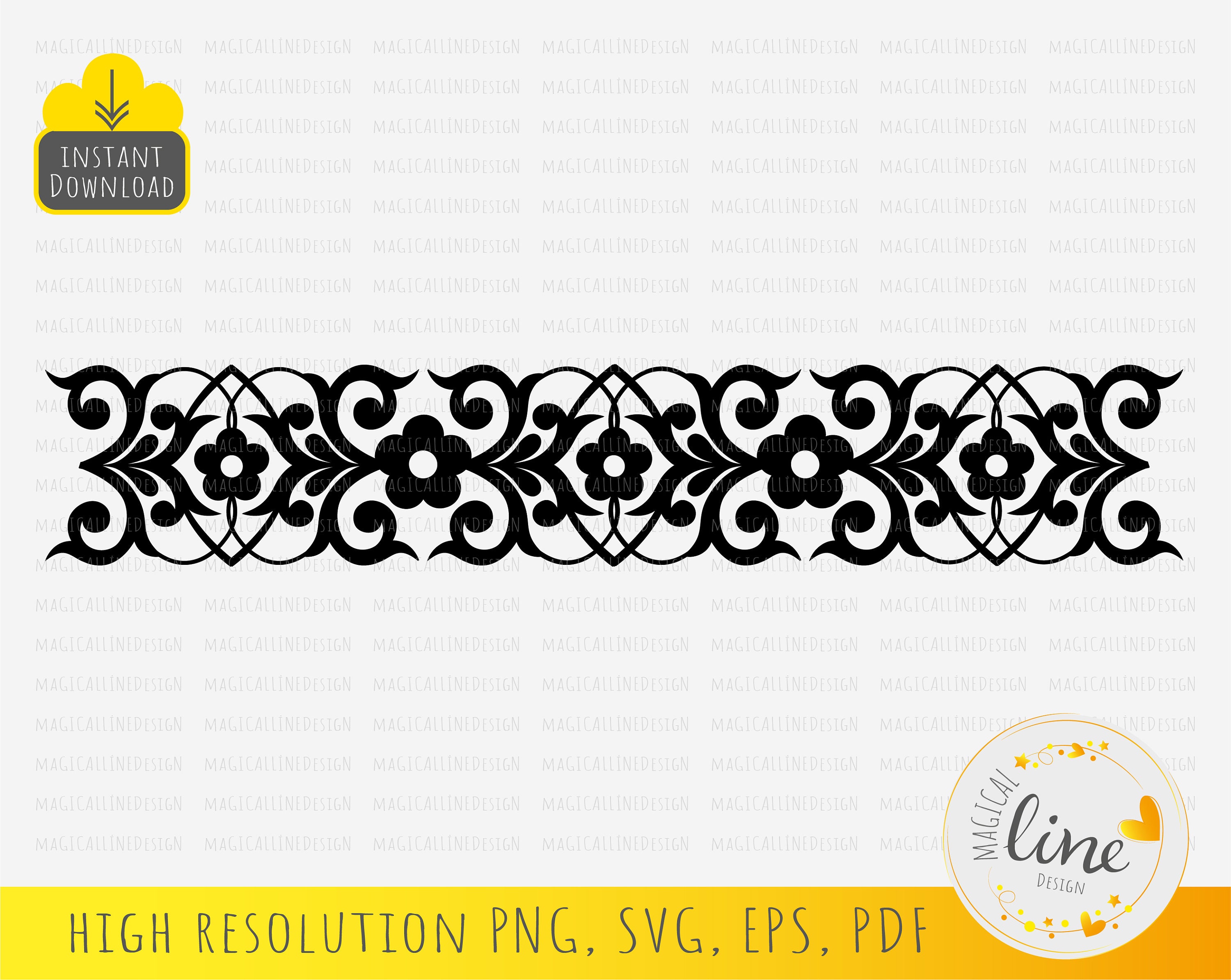 Daisy Border Svg, Flowers Stencil, Damask Tooled Leather Svg, Ornament ...