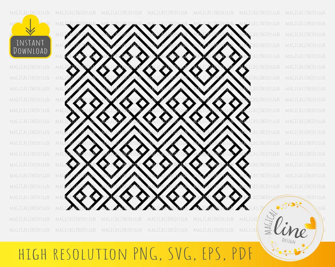 Patrón tribal azteca SVG, diseño étnico sin costuras (descarga digital ...