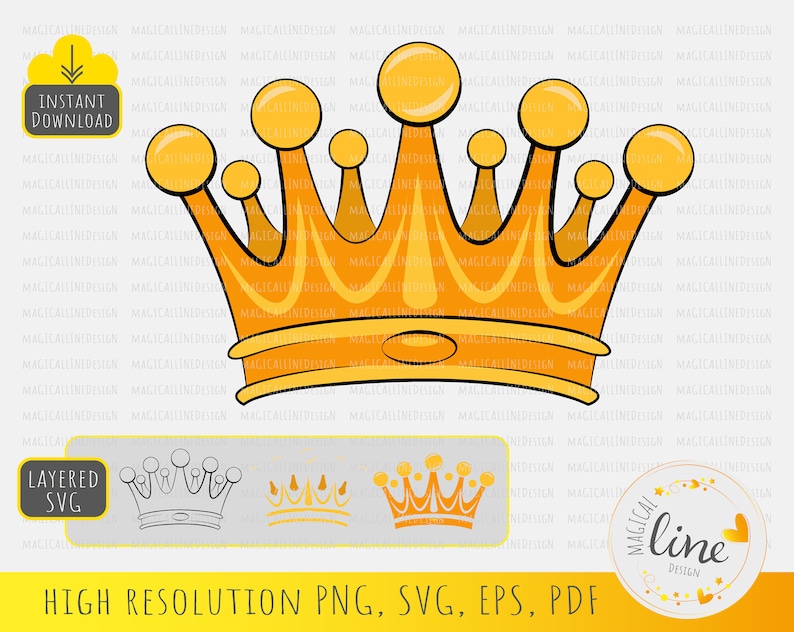 Tiara Crown Svg Golden Crown Svg King Clipart Queen Svg - Etsy
