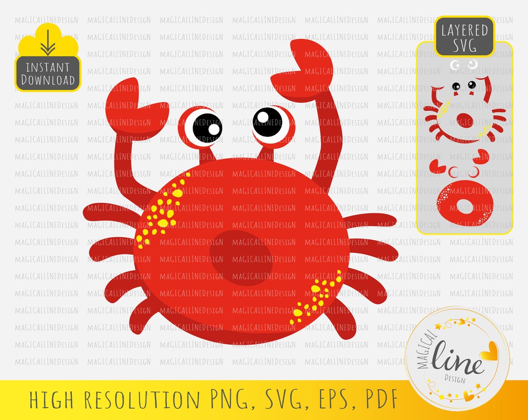 Cute Crab Svg, Baby Crab Svg, Sea Animal Svg, Animal Cartoon Svg ...