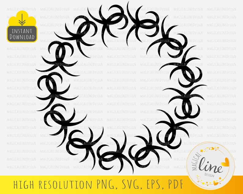 Tribal Swirl Circle Frame Svg, Circle Frame Eps, Tribal Circle Tattoo ...