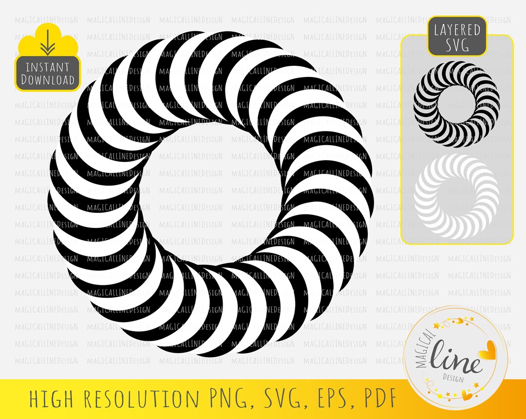 Donut Optical Illusion Svg, Illusion Circle Svg, Hollow Circle Vector ...