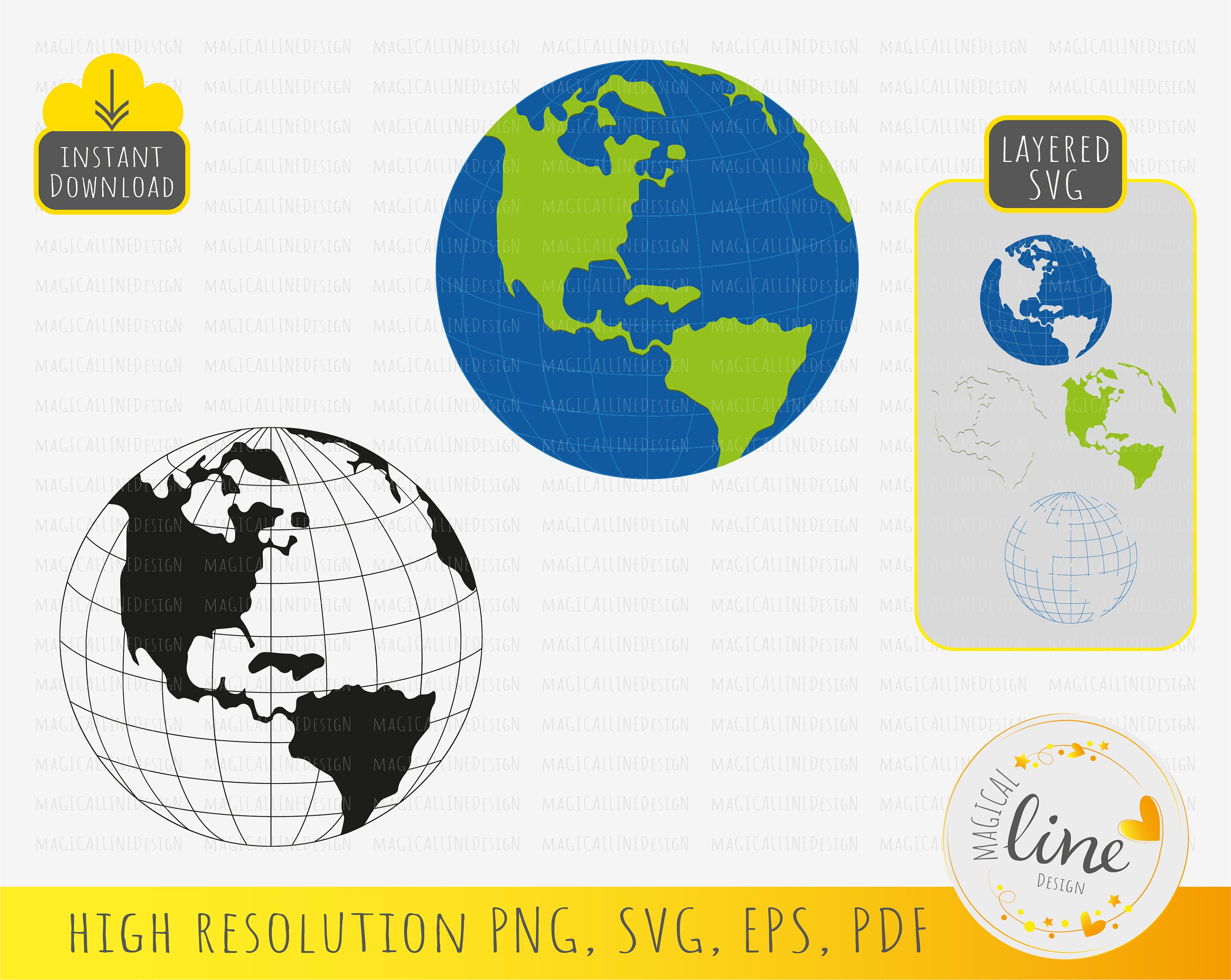 Earth Svg, Planet Clipart, Globe Svg, Outline Globe Earth Svg, Earth ...