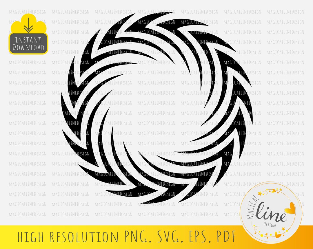 Tribal Swirl Circle Frame #2 Svg, Circle Frame Eps, Tribal Circle ...