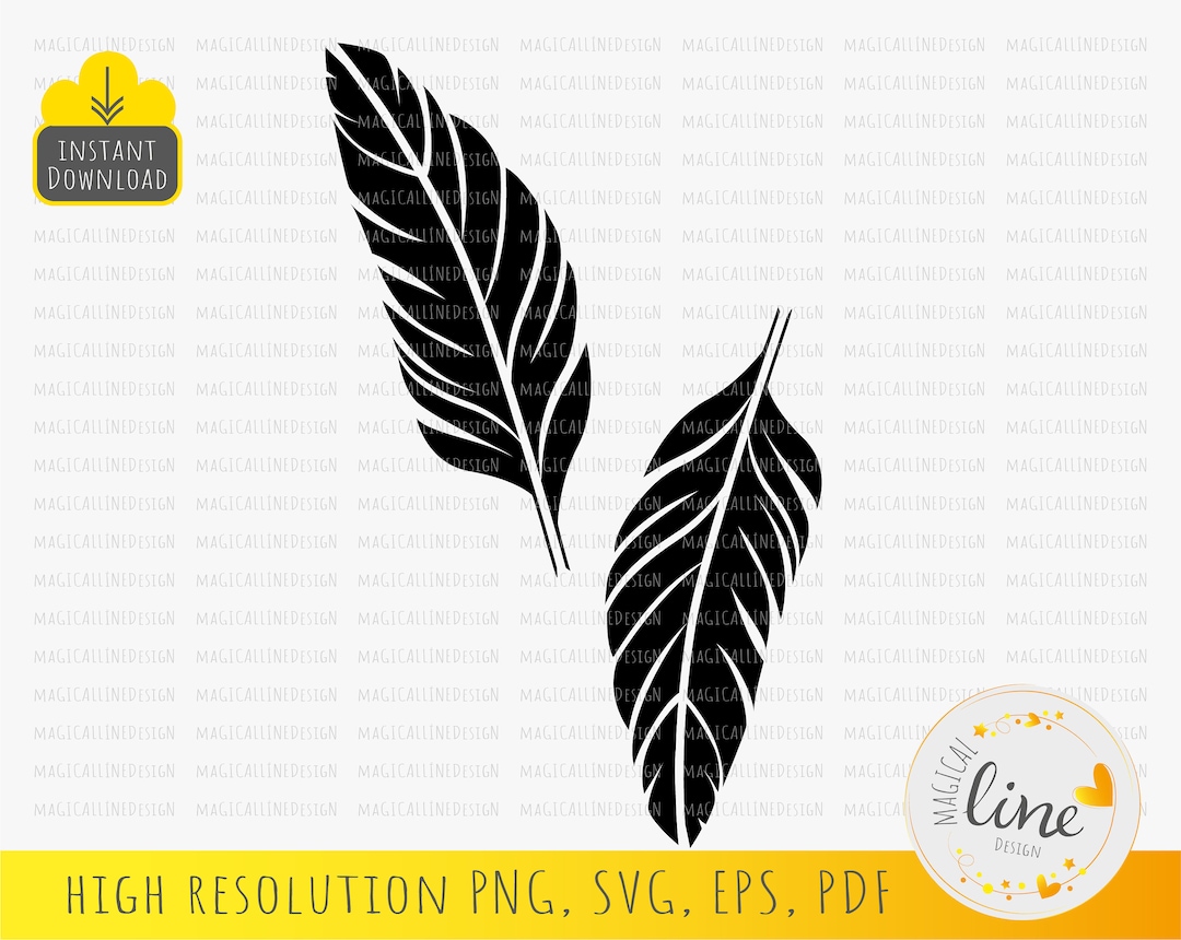 Feather Svg, Boho Feather Png, Tribal Feather Silhouette, Feather ...