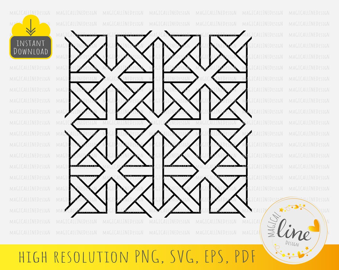 Interlocking Seamless Pattern, Interwoven Pattern Svg, Geometric ...