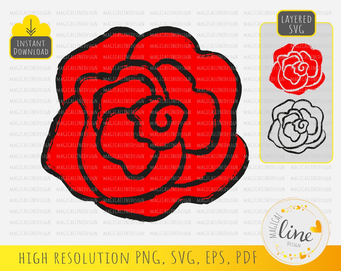 Distressed Rose Svg, Red Rose Svg, Rose Vector, Rose Eps, Flower Svg ...
