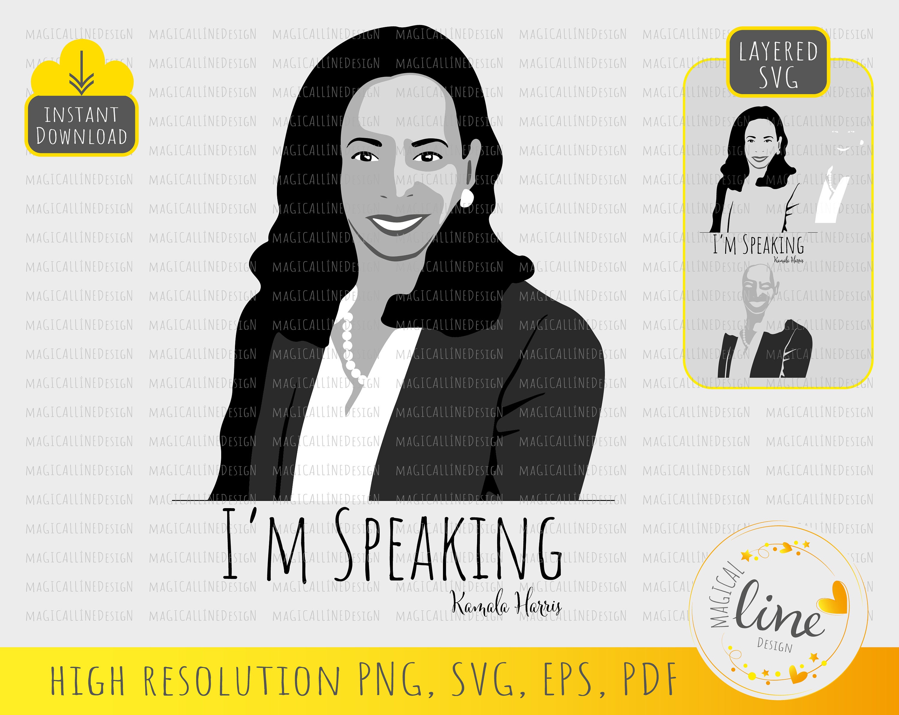 Kamala Harris Svg, I'm Speaking Svg, Madam Vice President Svg, Kamala ...