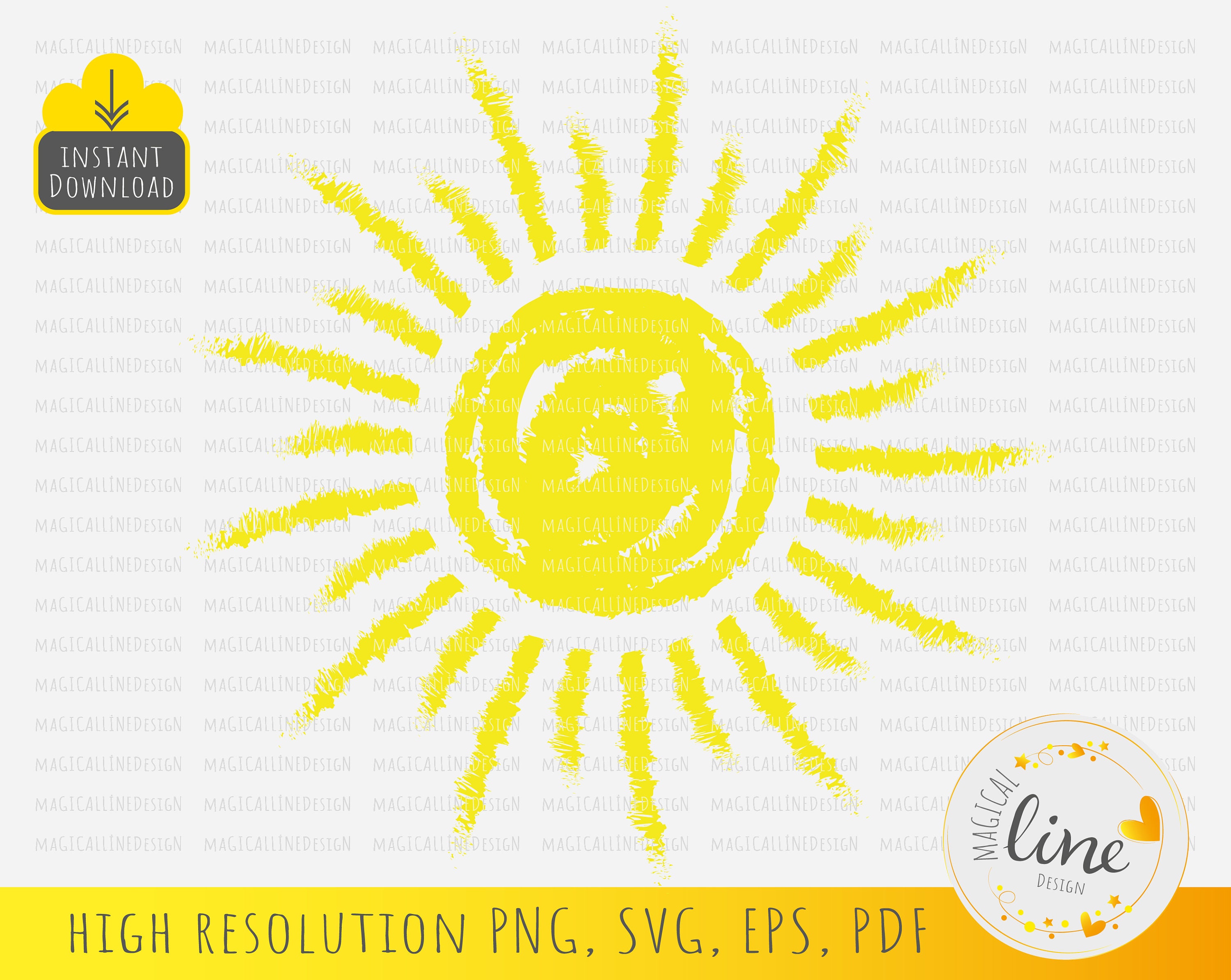 Distressed Sunshine Svg, Hand Drawn Sun Svg, Sunburst Svg, Boho Sun Svg ...