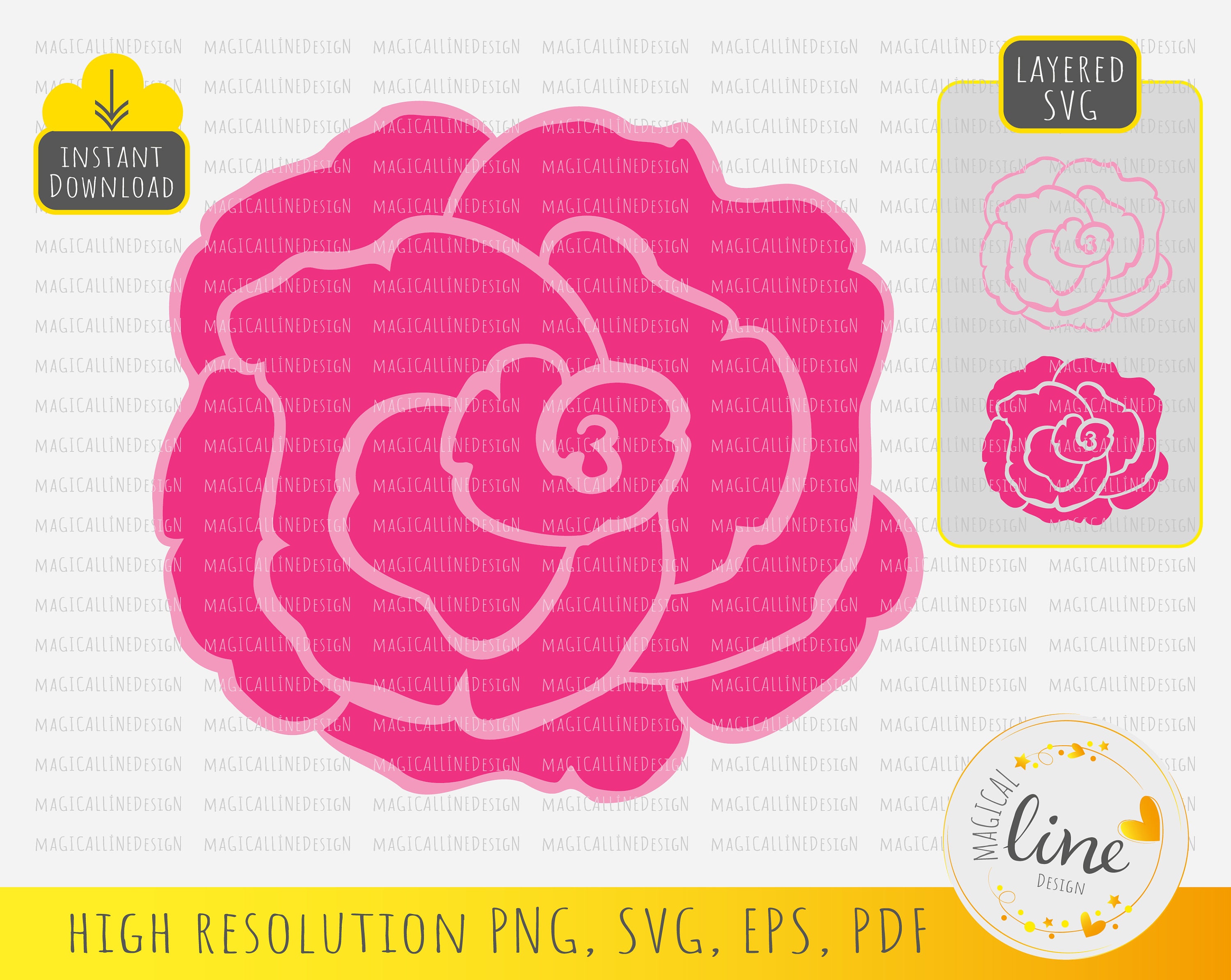 Pink Rose Svg, Rose Vector, Rose Eps, Flower Svg, Mothers Day Svg ...