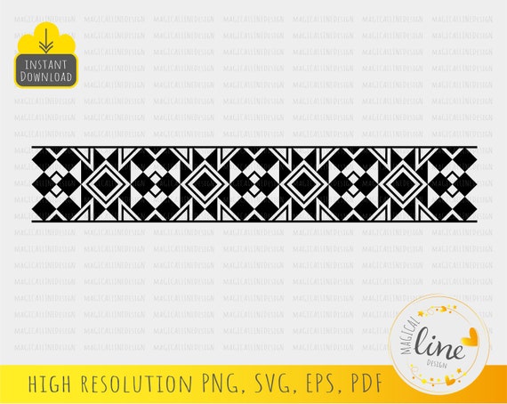 Aztec Border Svg Tribal Stencil Png Tooled Leather Svg - Etsy