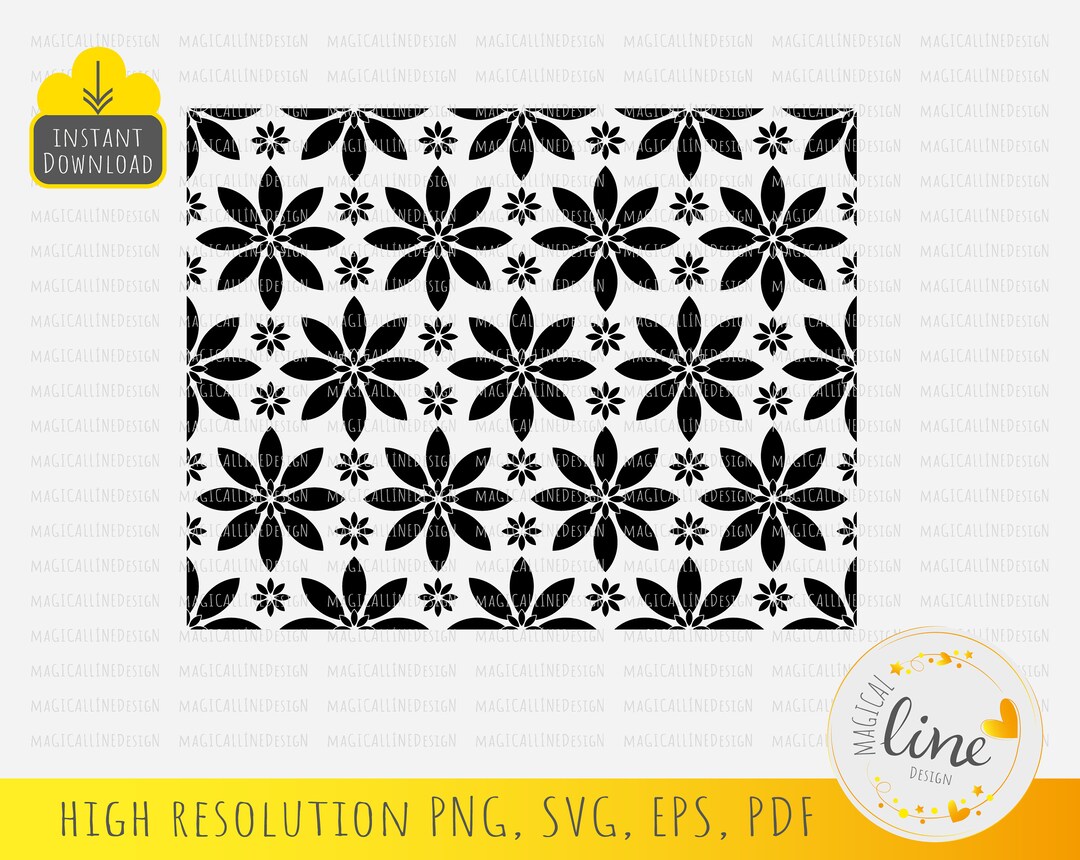 Retro Daisy Pattern Svg, Nostalgic Daisy Pattern, Tooled Leather Svg ...