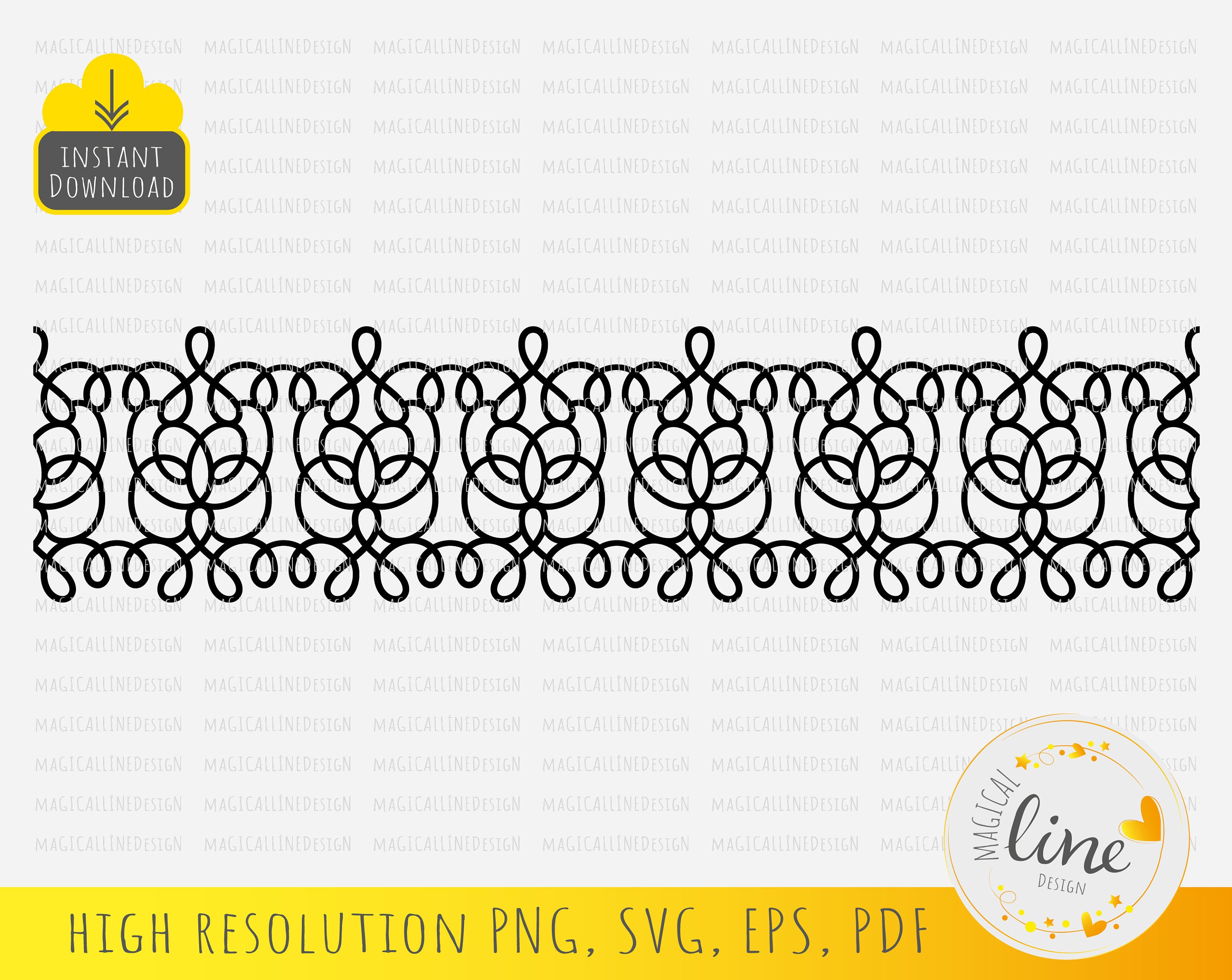 Swirl Border Svg, Seamless Ornament Border, Damask Border Stencil ...