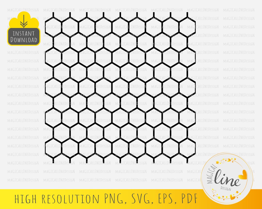 Honeycomb Pattern 2 Svg, Seamless Pattern, Beecomb Stencil, Hexagon ...
