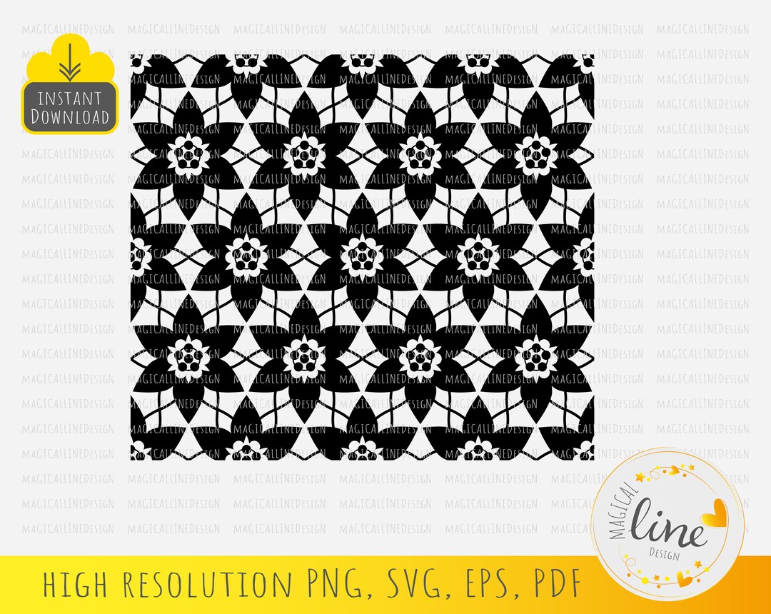 Flower Lace Pattern Svg, Seamless Vintage Pattern, Tooled Leather Eps ...