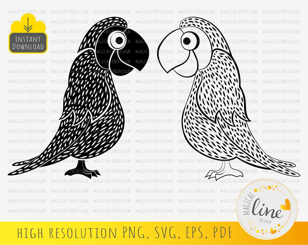 Parrot Svg, Exotic Parrot Svg, Tropical Bird Eps, Parrot Vector, Parrot ...