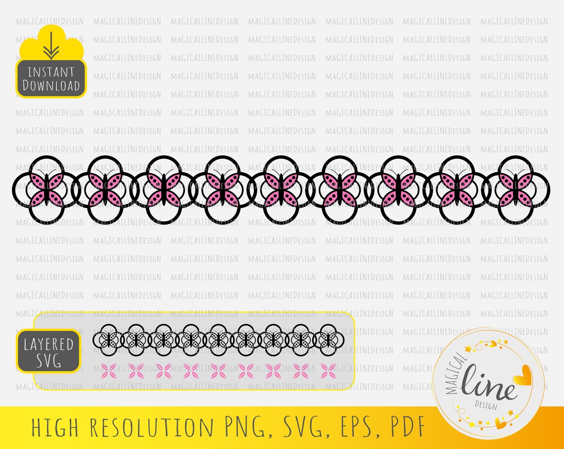 Butterfly Border Svg Butterfly Divider Butterfly Ornament - Etsy