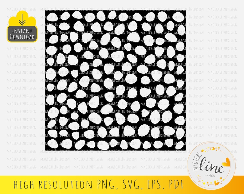 Pebbles Stencil SVG, Stones Seamless Pattern, Tile Vector (digital ...