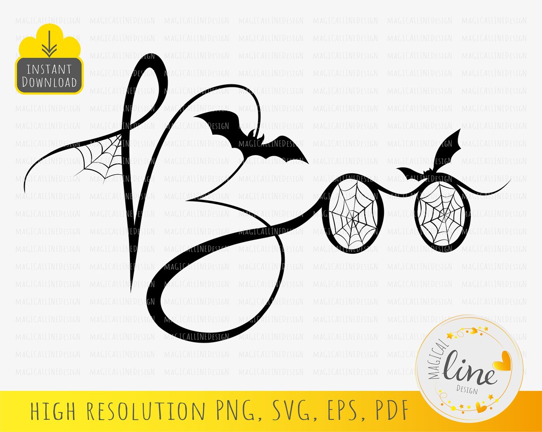 Boo Svg, Halloween Clipart, Boo Stencil, Spider Web Svg, Bat Png ...