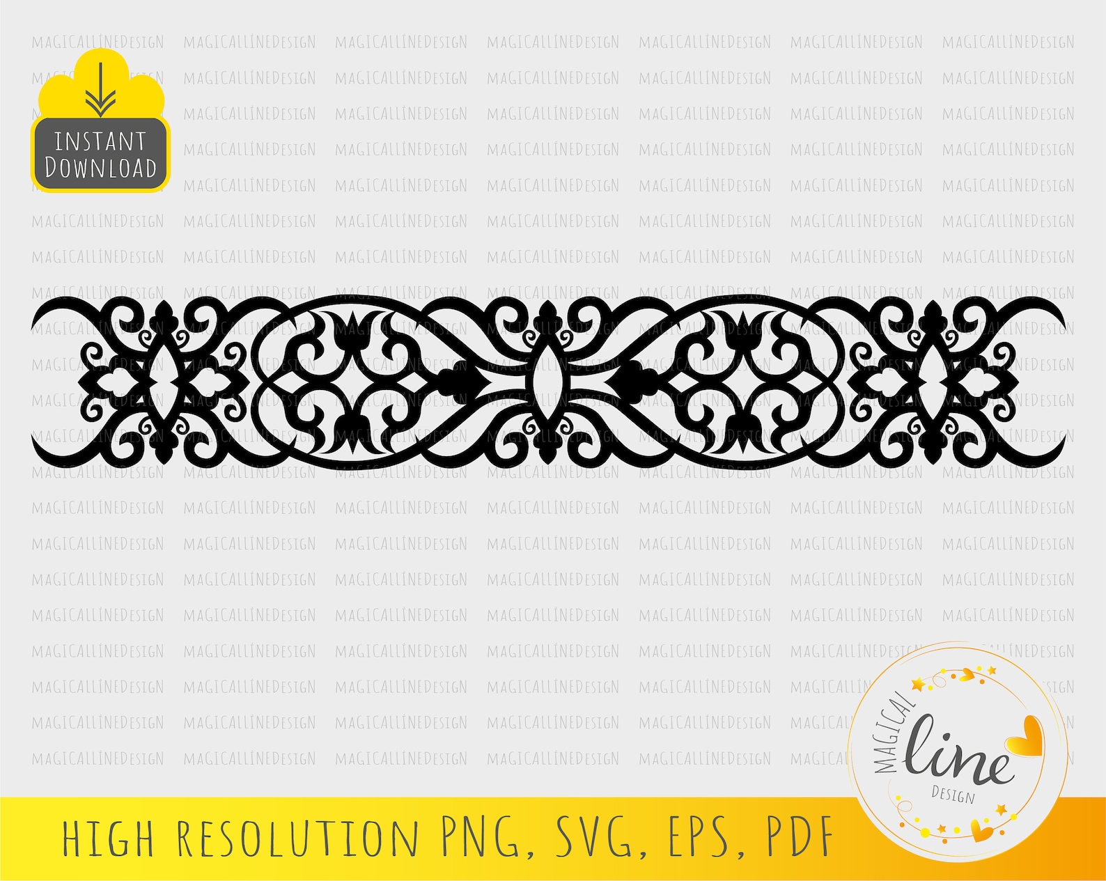 Damask Border Stencil Svg, Tooled Leather Svg, Ornament Cutting Vinyl ...
