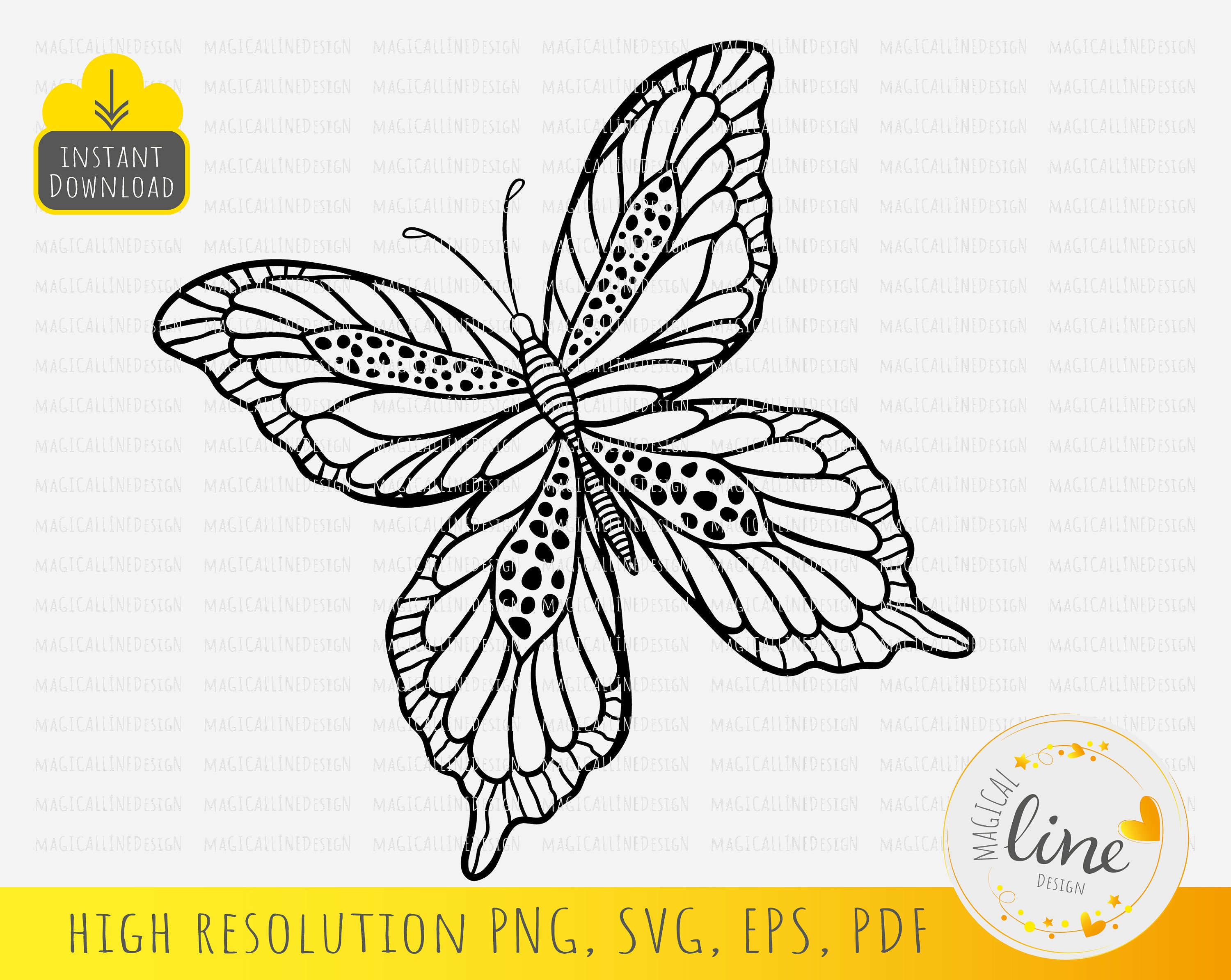 Monarch Butterfly Svg, Fancy Butterfly Pattern, Butterfly Vector ...