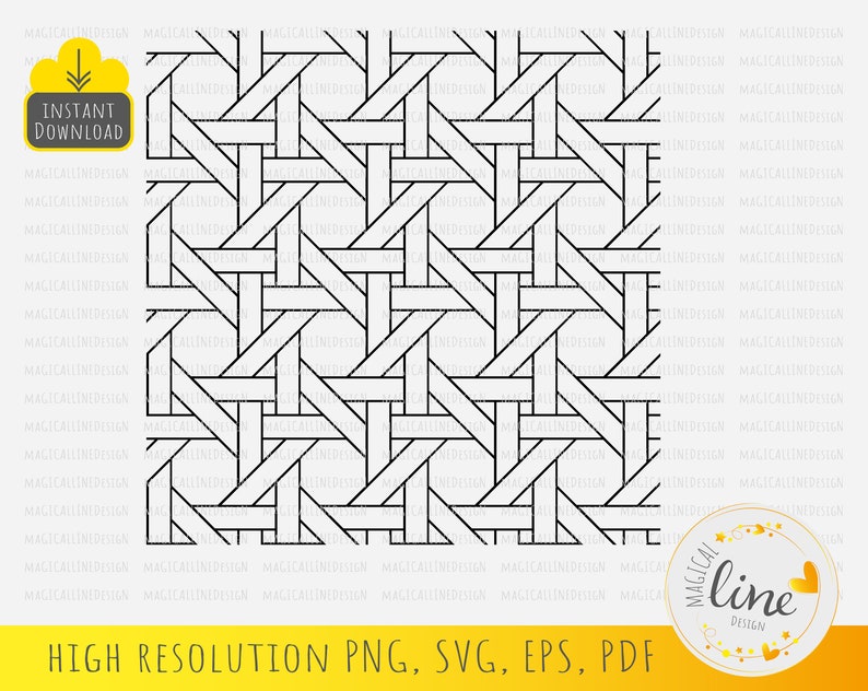 Rattan Pattern #3 Svg, Seamless Pattern, Rattan Cane Stencil, Rattan ...