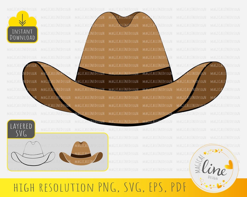 Cowboy Hat Svg, Western Hat Svg, Rancher Hat Vector, Ten Gallon Hat Eps ...