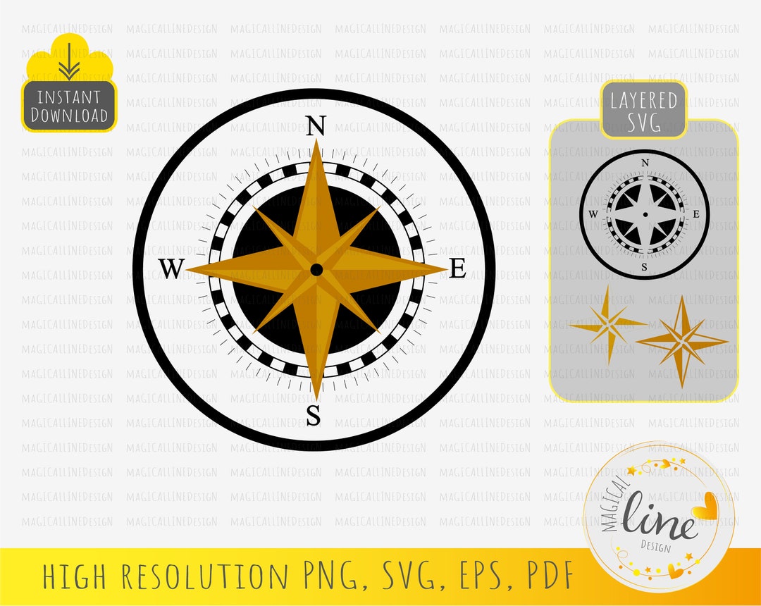 Nautical Compass Star Svg, Navigation Clipart, Nautical Clipart, Sea ...