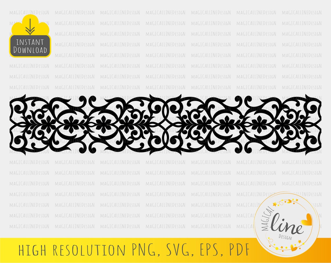 Floral Damask Border Svg, Seamless Tooled Leather Pattern, Ornament ...