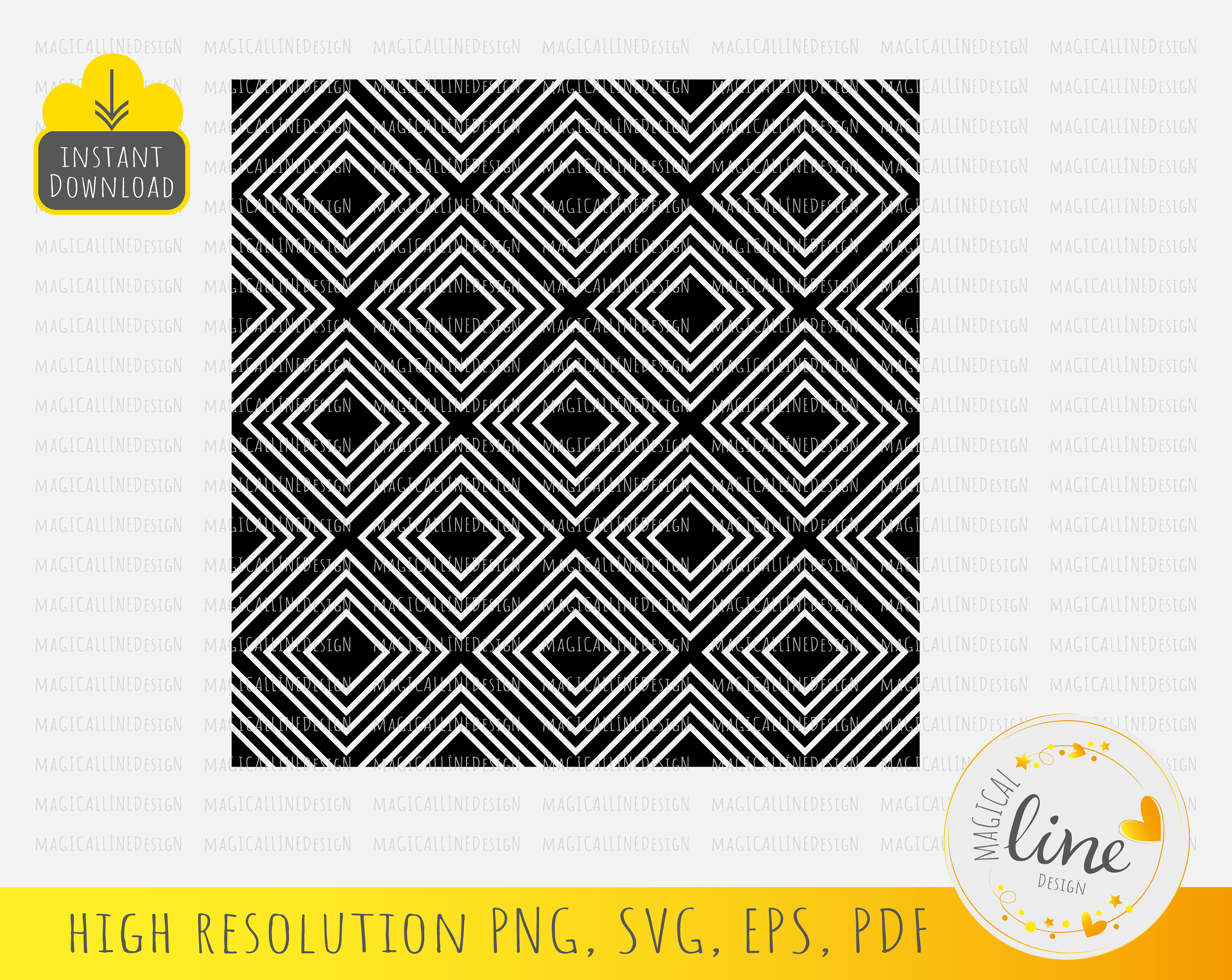 Diamond Pattern #2 Svg, Geometric Tile Svg, Boho Pattern, Seamless ...