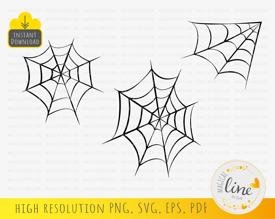 Spider Web Svg, Cobweb Vector, Halloween Clipart, Spider Web Stencil ...