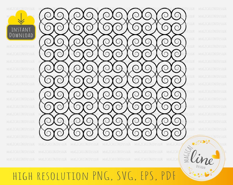 Swirl Pattern Svg, Scroll Pattern, Spiral Tile Eps, Swirls Stencil ...