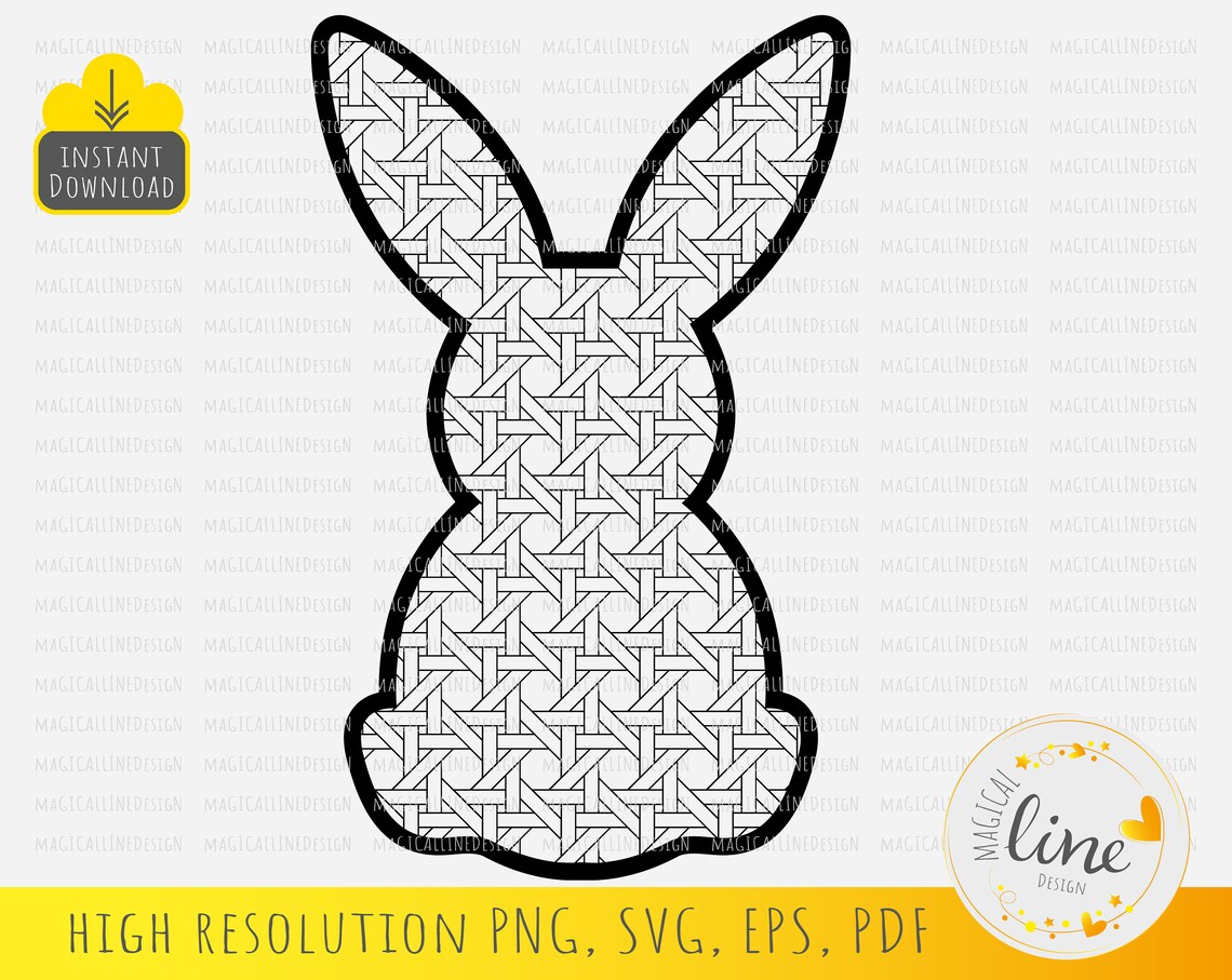 Rattan Cane Rabbit Svg, Rattan Bunny Svg, Easter Rattan Dxf, Rabbit ...