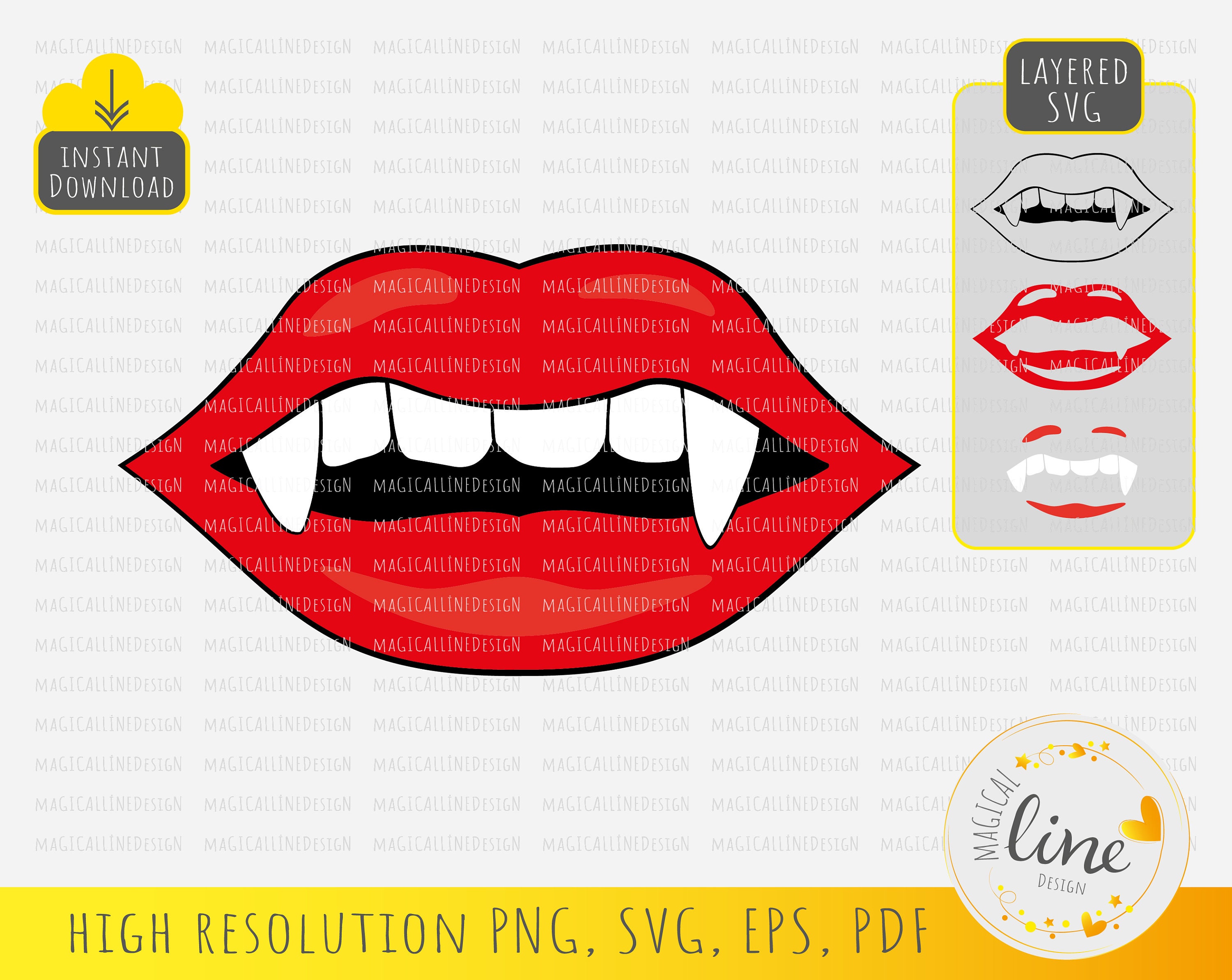 Vampire Fang Svg Vampire Lips Svg Halloween Clipart Vampire - Etsy