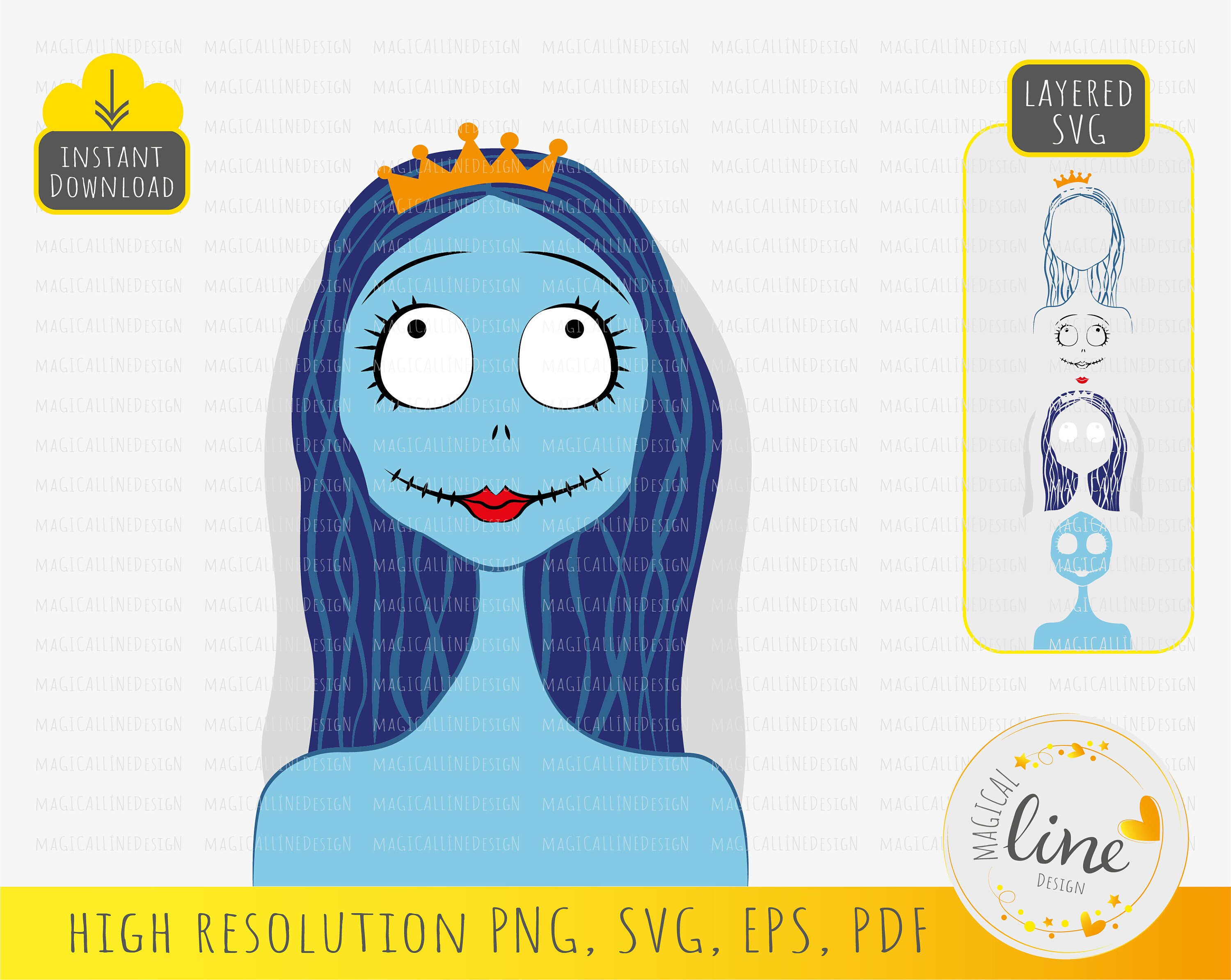 Corpse Bride Svg, Halloween Clipart, Ghost Bride Clipart, the Nightmare ...