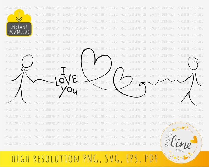 Stickman in Love Svg Cute Couple Clipart Stickman Couple - Etsy Hong Kong