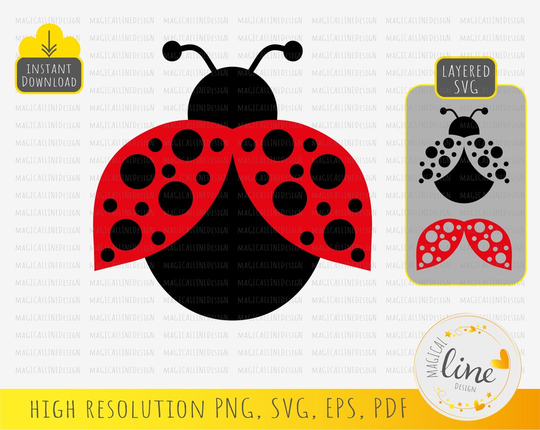 Ladybug Svg, Lady Bug Hand Drawn Clipart, Insect Animal Png, Paper Cut ...