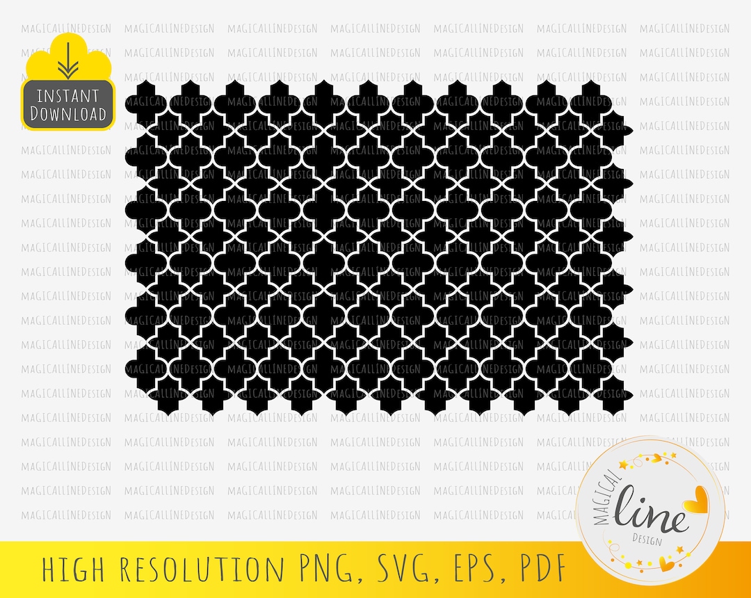 Seamless Quatrefoil Pattern Svg, Quatrefoil Texture Dxf, Moroccan ...