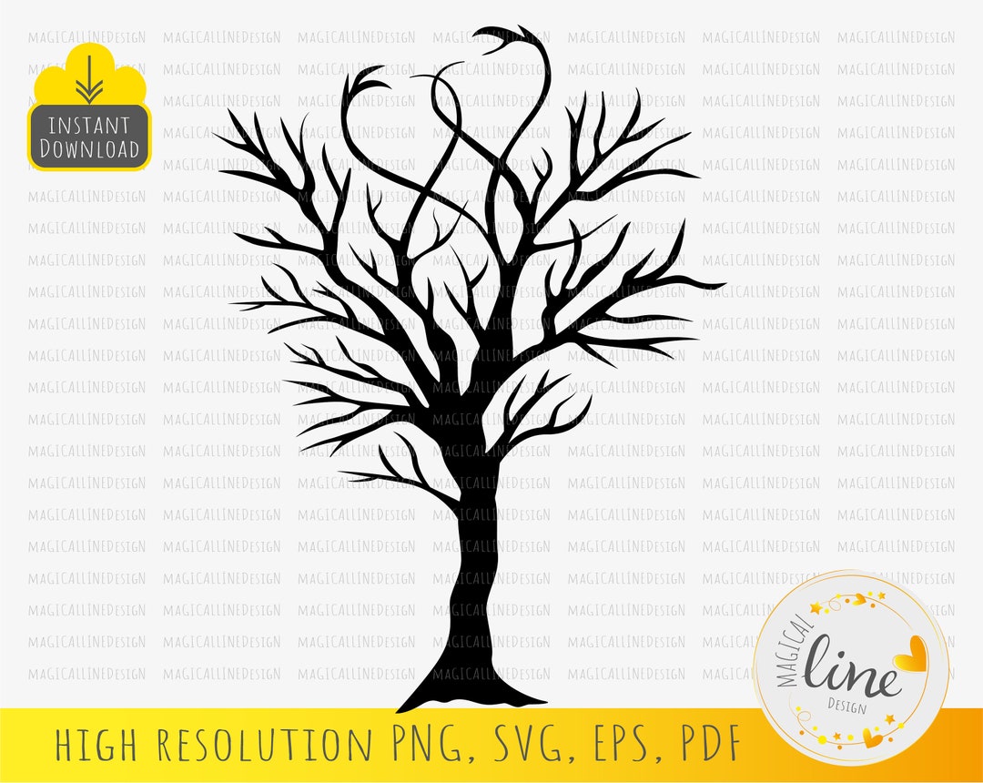 Bare Tree Svg, Halloween Tree Svg, Heart and Tree Eps, Dead Tree Vector ...